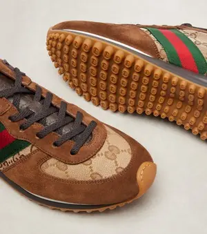 Gucci Re-motion Suede-trimmed Sneakers