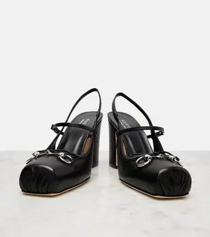Gucci Horsebit Leather Slingback Pumps