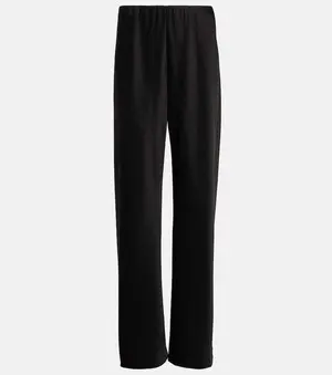 Vince High-rise Straight Satin Pants - Black