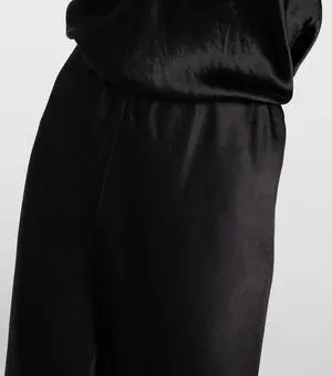 Vince High-rise Satin Straight Leg Pants - Black