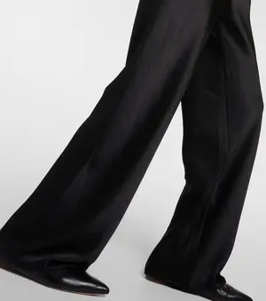 Vince High-rise Satin Straight Leg Pants - Black