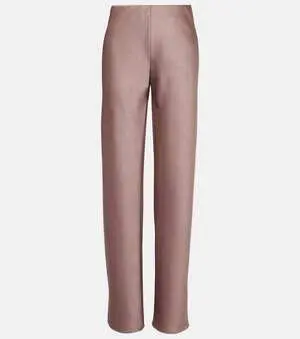 Vince High-rise Satin Straight Pants - Pink