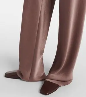 Vince High-rise Satin Straight Pants - Pink