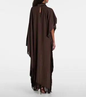 TALLER MARMO California Fringed Satin Kaftan