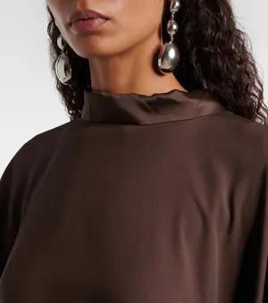 TALLER MARMO California Fringed Satin Kaftan