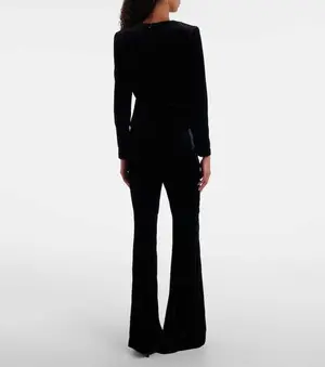 Roland Mouret Asymmetric Embellished Velvet Top