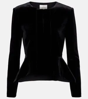 Roland Mouret Velvet Peplum Jacket - Black
