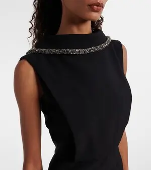Roland Mouret Embellished Crêpe Gown - Black