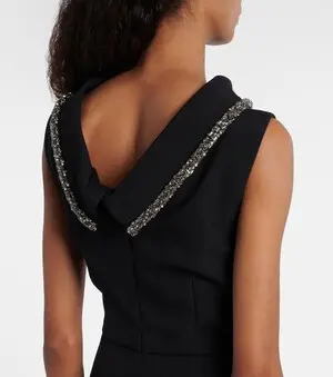 Roland Mouret Embellished Crêpe Gown - Black