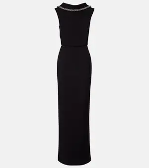 Roland Mouret Embellished Gown - Black