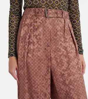 Dries Van Noten Belted Printed Wide-leg Pants - Multicoloured