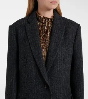 Dries Van Noten Chalk Stripe Wool Coat