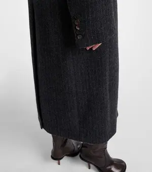 Dries Van Noten Chalk Stripe Wool Coat