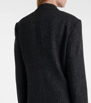 Dries Van Noten Chalk Stripe Wool Coat