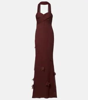 SELF-PORTRAIT Scarf-detail Jersey Gown
