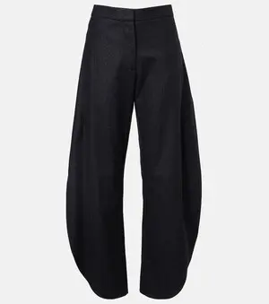Alaïa Wool Barrel-leg Trousers - Grey