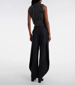 Alaïa Wool Barrel-leg Trousers - Grey