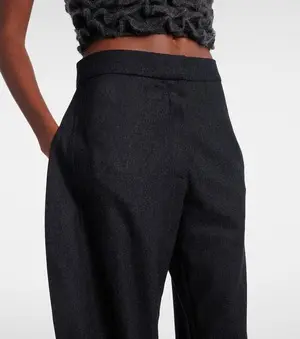 Alaïa Wool Barrel-leg Trousers - Grey