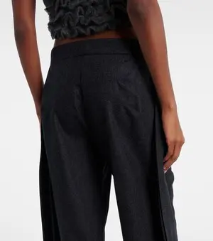 Alaïa Wool Barrel-leg Trousers - Grey