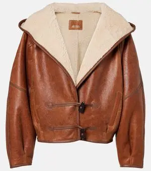 Isabel Marant Amiel Shearling-lined Leather Jacket - Brown
