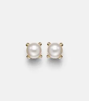 David Yurman Pearl And Diamond Stud Earrings - Gold
