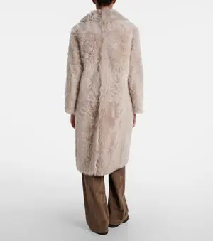 Brunello Cucinelli Double-breasted Shearling Coat - Beige