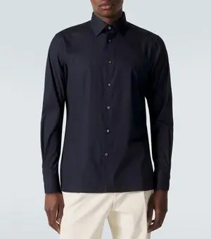 Zegna Cotton-blend Shirt - Blue