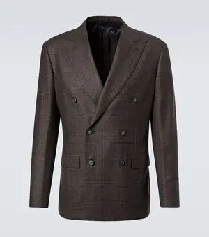 Brioni Prince Of Wales Check Wool Blazer - Brown