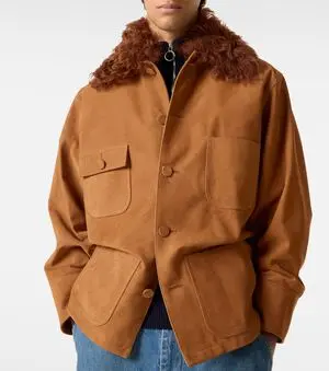 Plan C Shearling-trimmed Suede Field Jacket