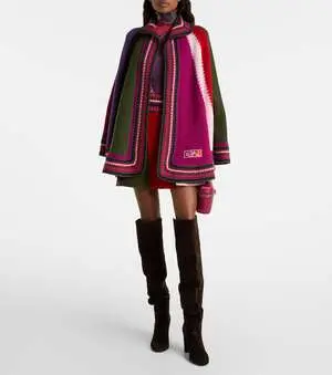 Emilio Pucci Colorblocked Wool Cape - Multicoloured