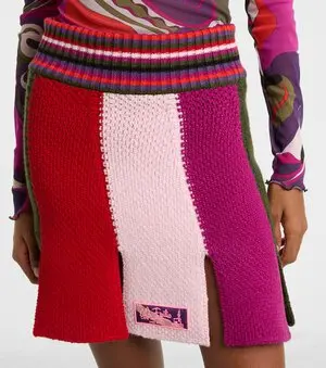 Emilio Pucci Striped Wool-blend Miniskirt - Multicoloured