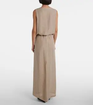 LESET Stella Sequined Linen-blend Top