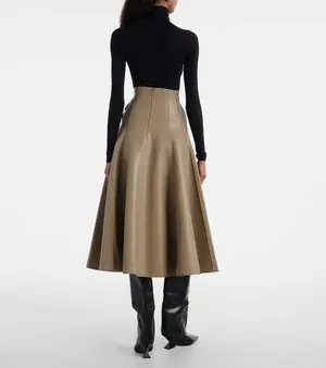 Norma Kamali Flared Midi Skirt