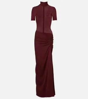 Christopher Esber Gathered Ribbed-knit Gown