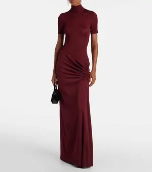 Christopher Esber Gathered Ribbed-knit Gown