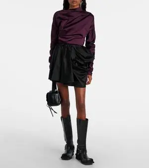 GANNI Draped Mini Skirt - Black