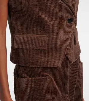 GANNI Cotton Corduroy Single-breasted Vest