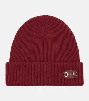 Gucci Horsebit Ribbed-knit Wool Beanie - Red