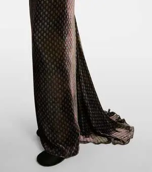 Dries Van Noten Printed Satin Maxi Skirt
