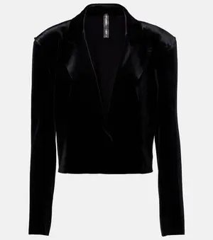 Norma Kamali Cropped Blazer - Black