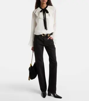 Polo Ralph Lauren Ruffled Tie-front Blouse