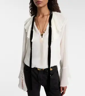 Polo Ralph Lauren Ruffled Tie-front Blouse