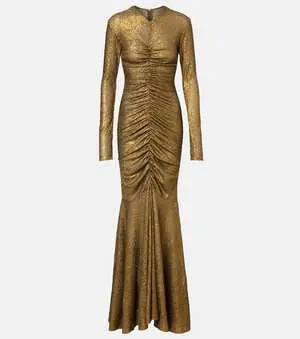Norma Kamali Gathered Sequined Gown
