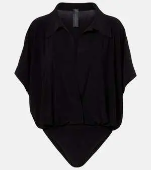 Norma Kamali Oversized Shirt Bodysuit
