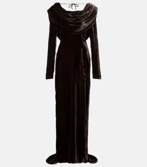 Remain Birger Christensen Draped Velvet Gown
