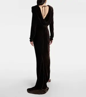 Remain Birger Christensen Draped Velvet Gown