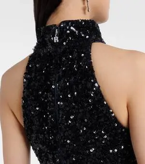 Remain Birger Christensen Ruffled Sequined Cocktail Dress