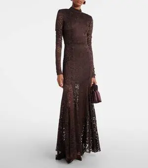 Remain Birger Christensen Open-back Floral Lace Gown