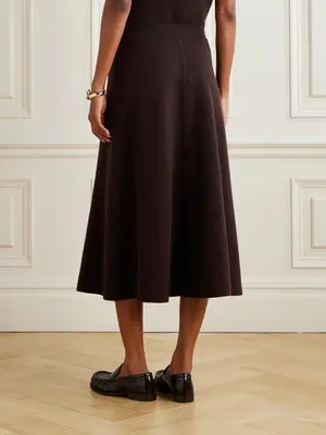 ALLUDE Wool And Cashmere-blend Midi Skirt