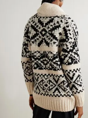 JAMES PERSE Intarsia-knit Wool-blend Cardigan